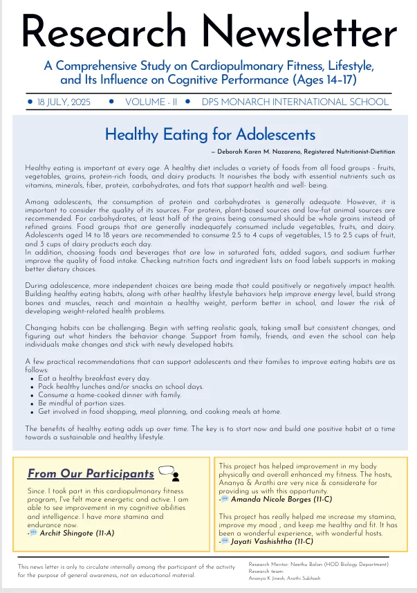 Student Achievement:Student-Led Research in Focus: - DPS Monarch ...